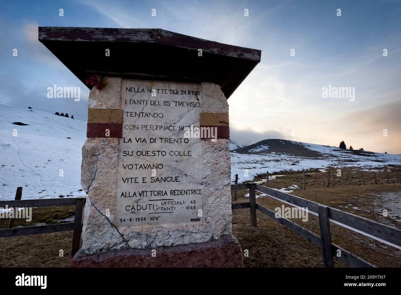 Vezzena plateau: monument of the 115° brigade "Treviso" in memory of ...