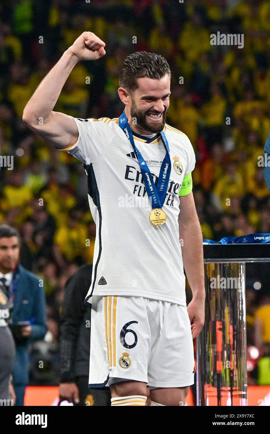 London, England. 01st, June 2024. Nacho (6) of Real Madrid seen after ...