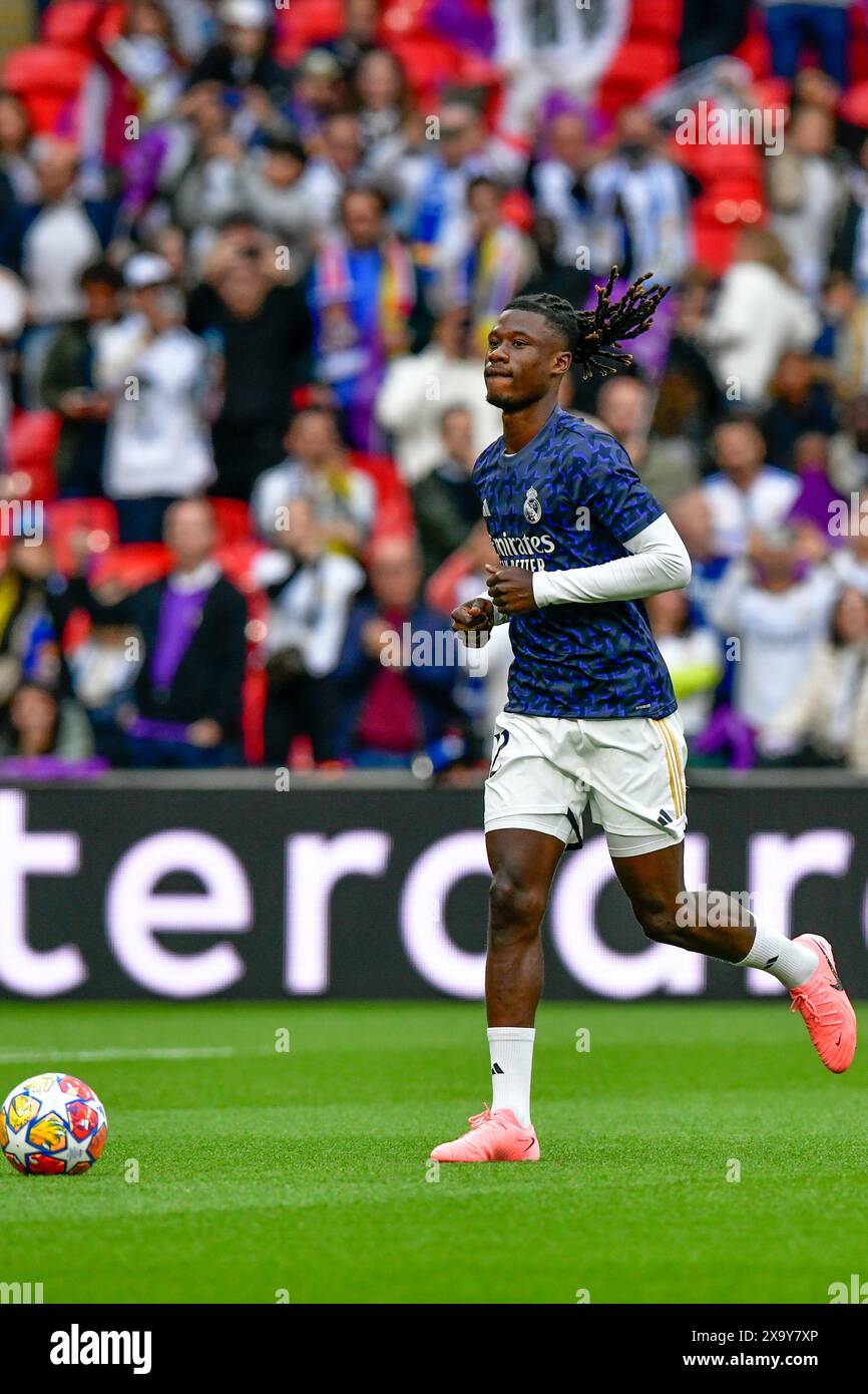 London, England. 01st, June 2024. Eduardo Camavinga (12) of Real Madrid ...