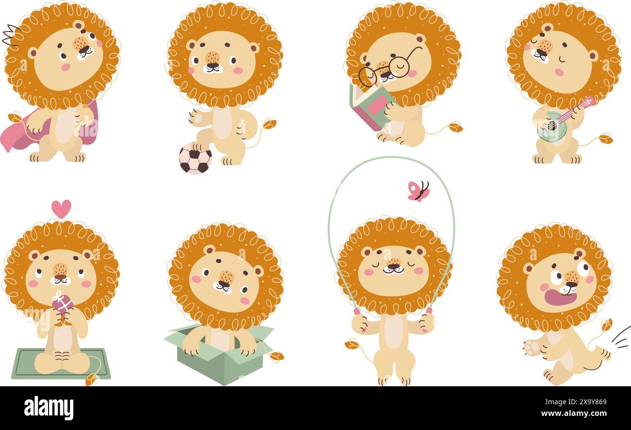 Lion character poses hi-res stock photography and images - Alamy