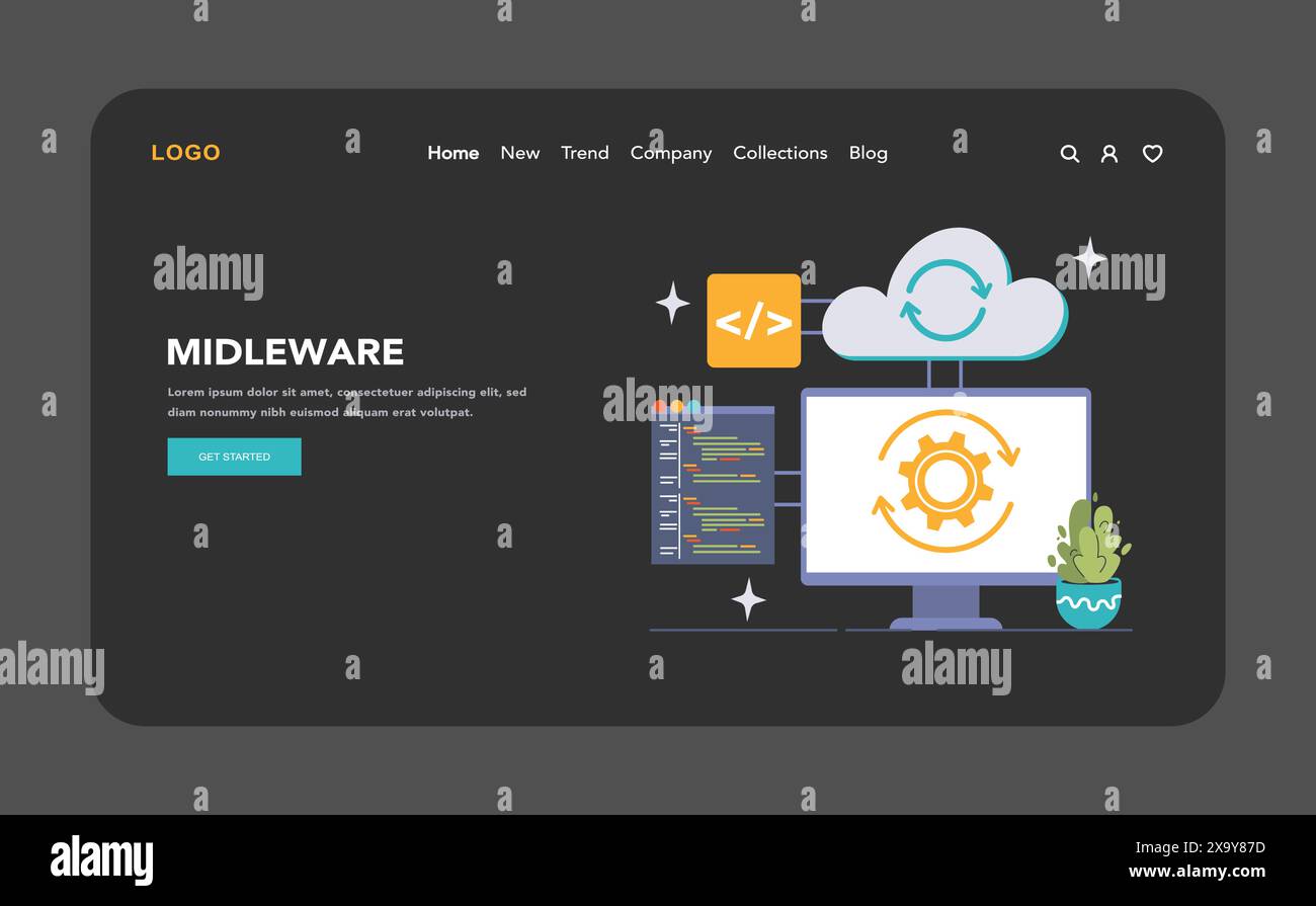 Middleware concept with cloud computing graphic and code symbol on a ... Middleware concept with cloud computing graphic and code symbol on a ...