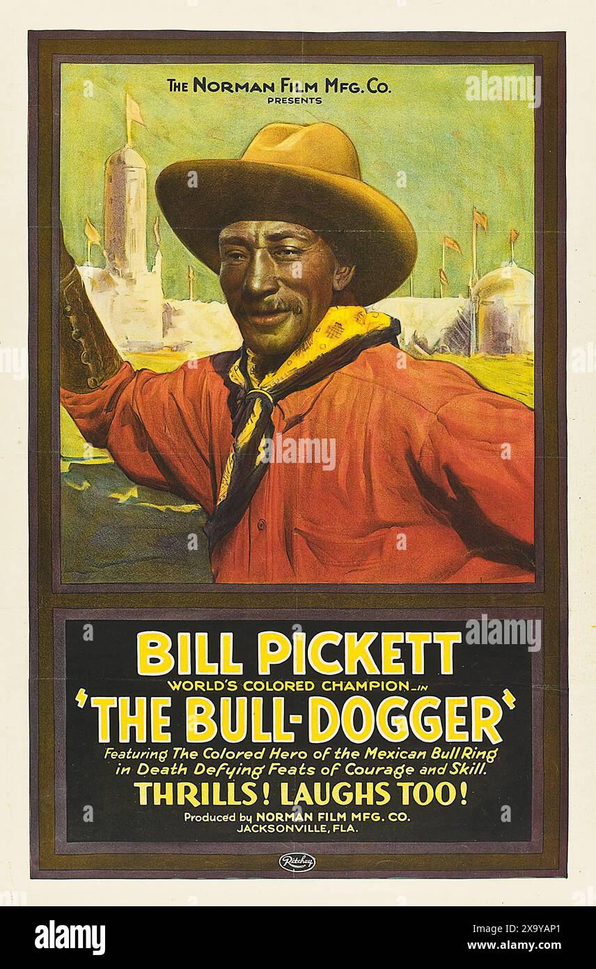 Old film poster - The Bull-Dogger (Norman Film 1922) with Bill Pickett ...