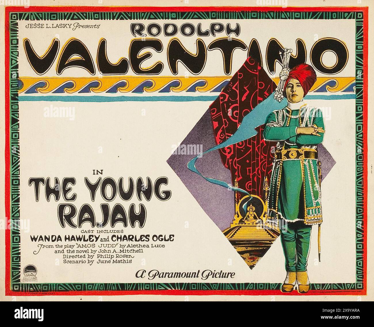Old film poster - The Young Rajah - Rodolph Valentino (Paramount, 1922 ...
