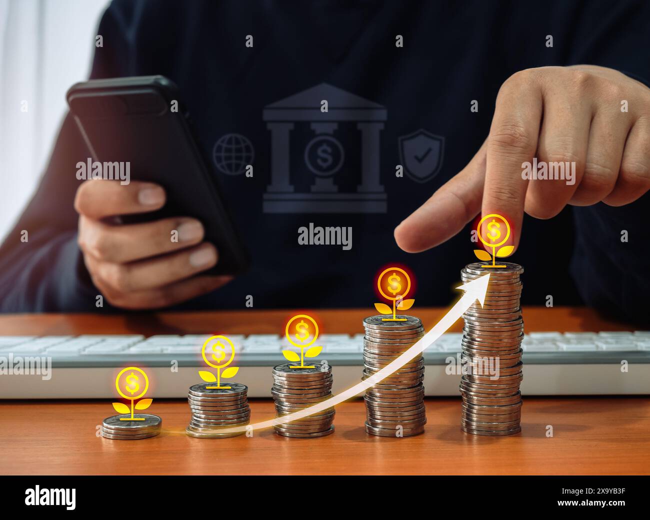Deposit graph chart icon hi-res stock photography and images - Alamy