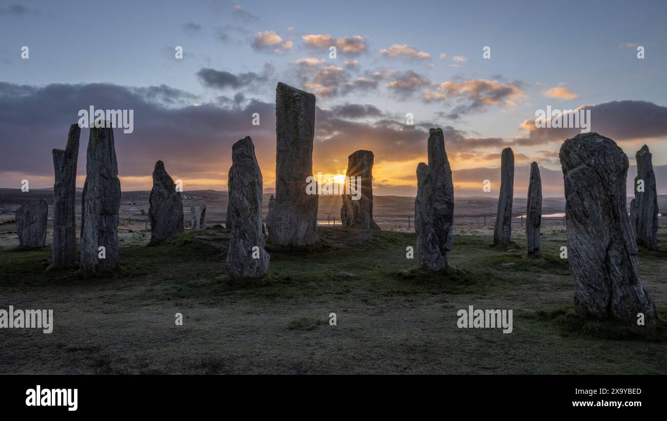 Sunrise at the Callanish Standing Stones on the Isle of Lewis, Outer ...