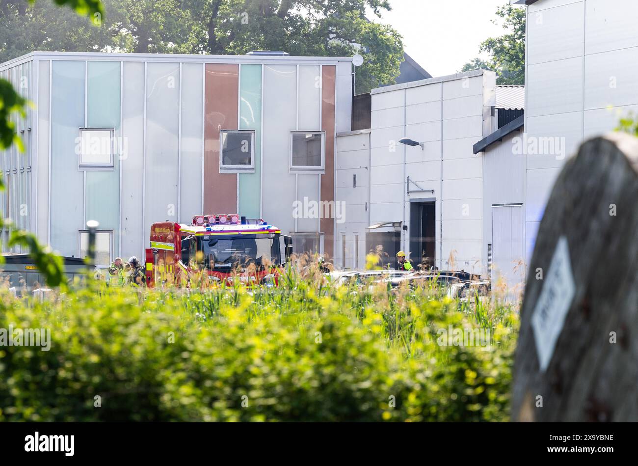 Fire at Arla Plast industry in Borensberg, Sweden, during Monday ...