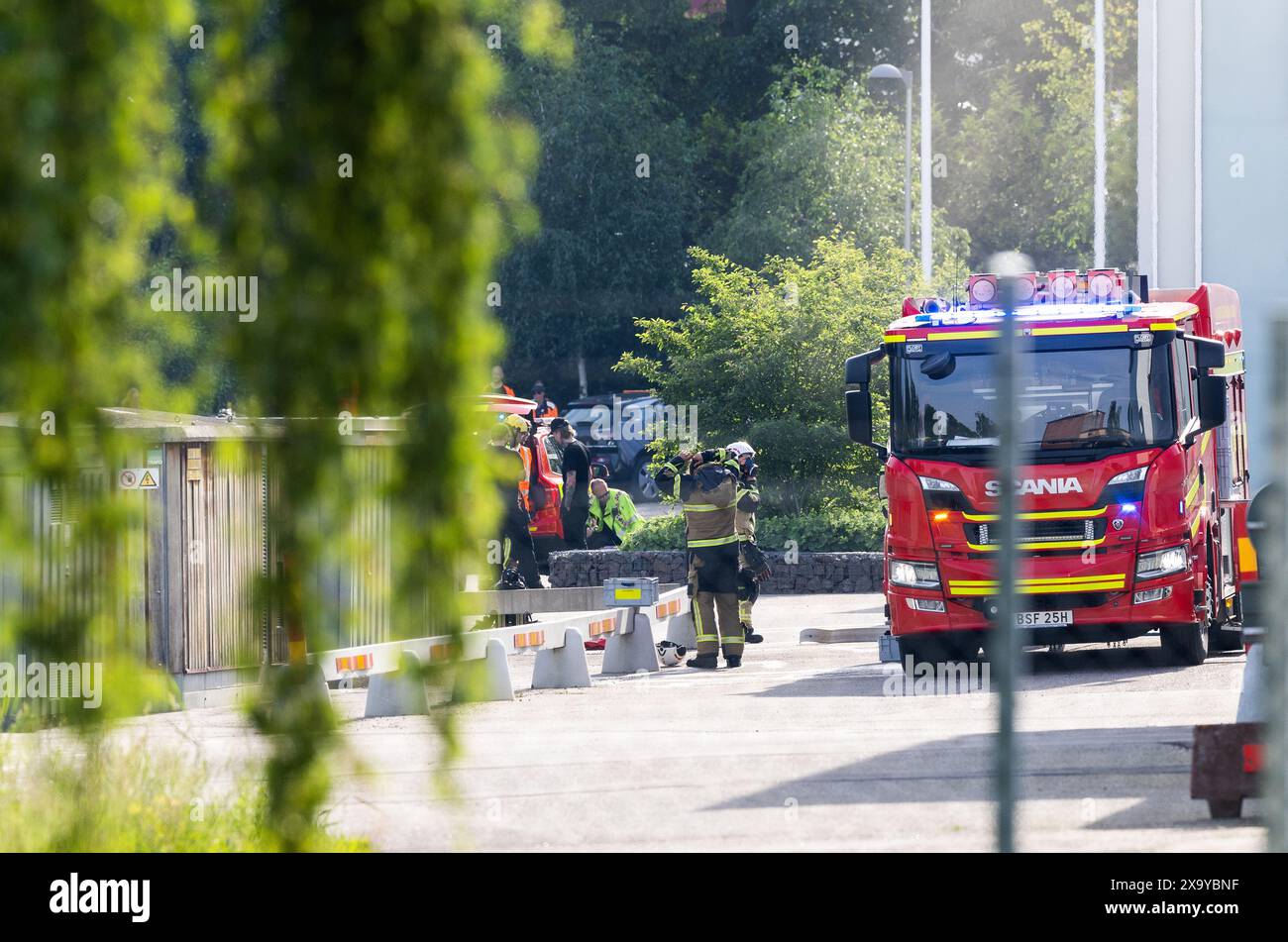 Fire at Arla Plast industry in Borensberg, Sweden, during Monday ...