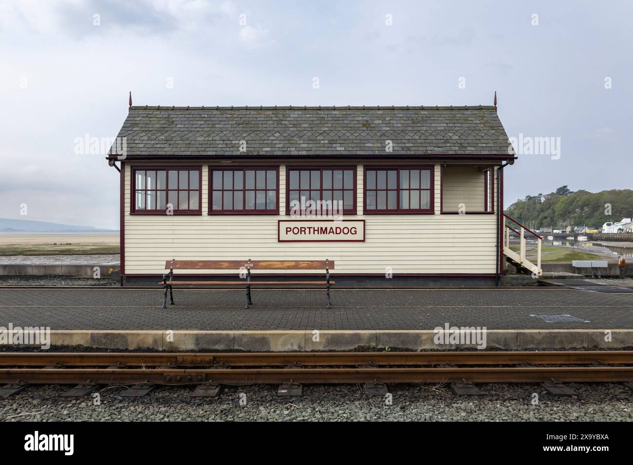 Welsh Highland Heritage Railway signal box at Porthmadog, Gwynedd, Wales Stock Photo - Alamy