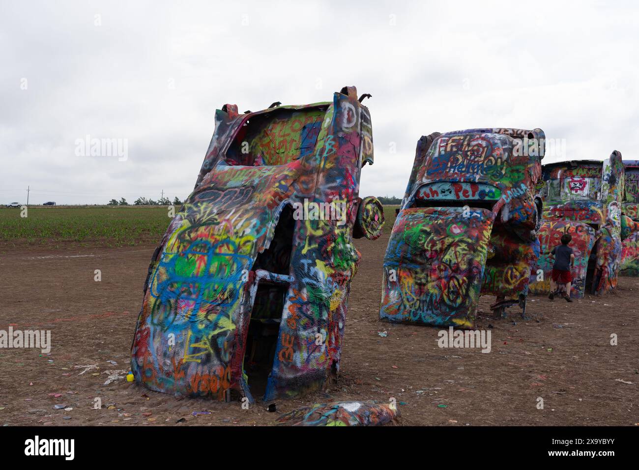 The Cadillac Ranch art installation in Amarillo, Texas, USA Stock Photo ...