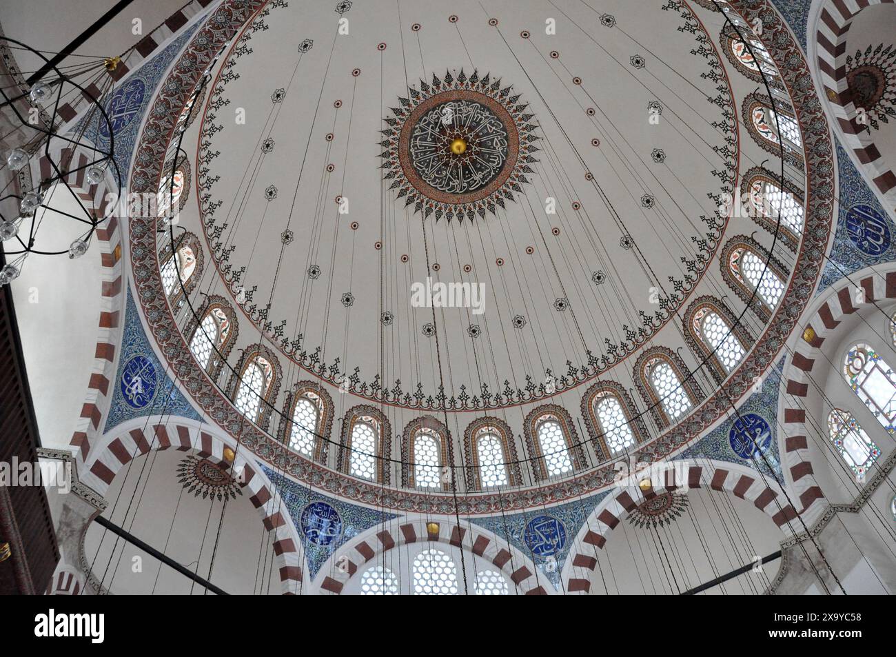 Ornate Domed Ceiling, Rustem Pasa Mosque, Istanbul, Turkey Stock Photo ...