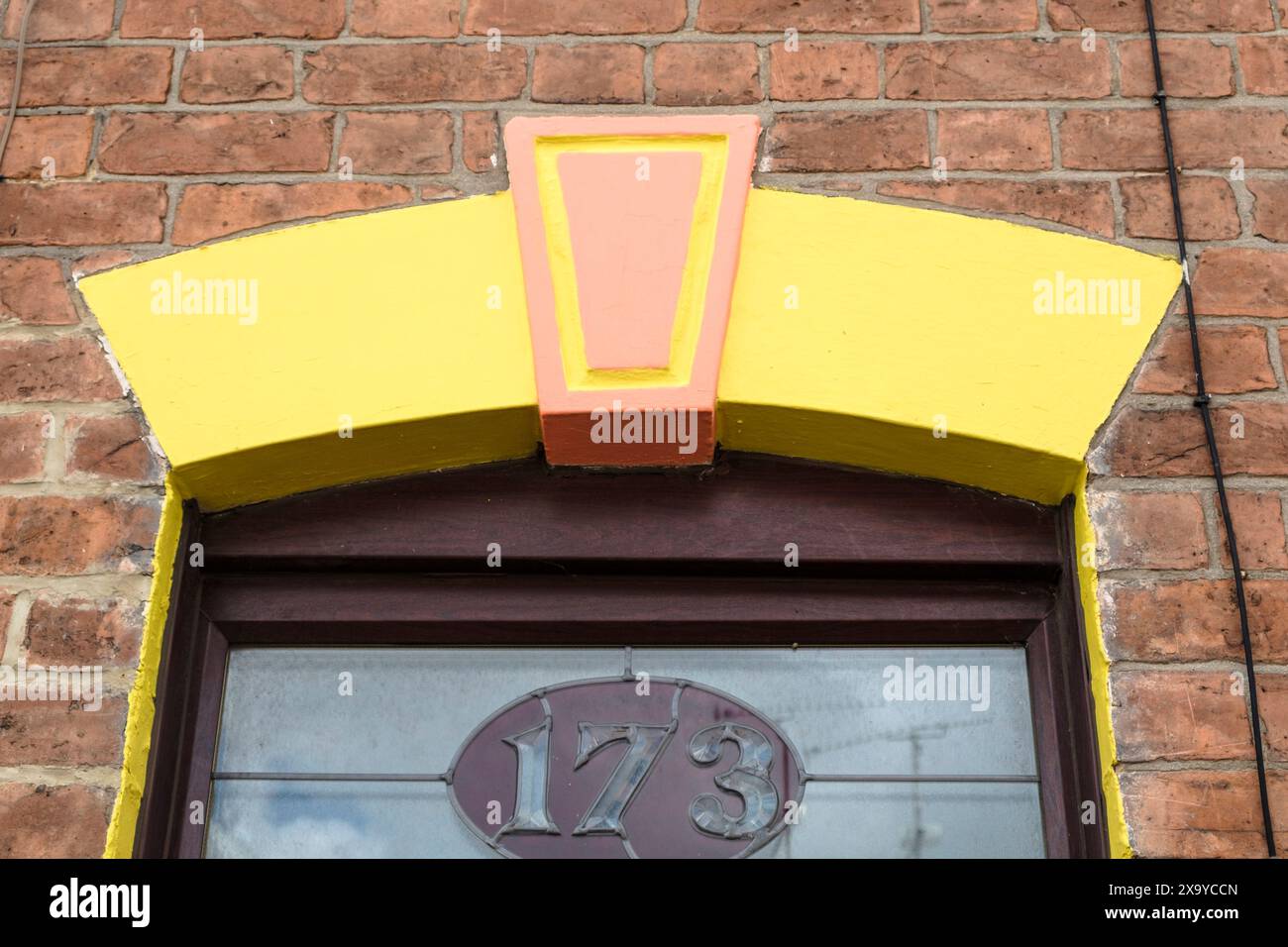 The colourfull houses of Tredworth Gloucester UK Painted lintels Stock ...