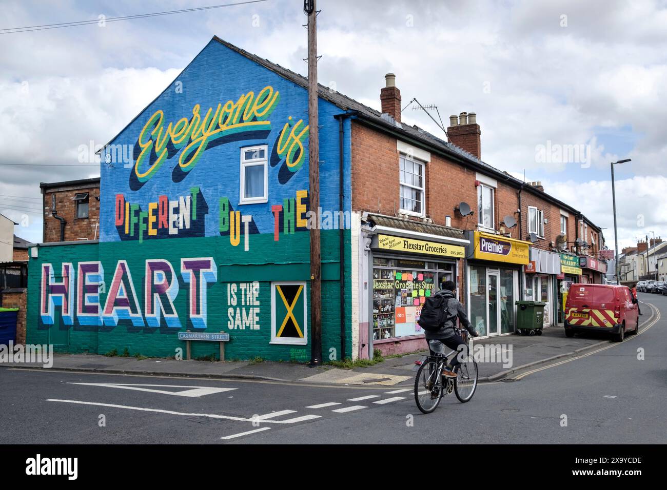 The colourfull houses of Tredworth Gloucester UK Stock Photo - Alamy