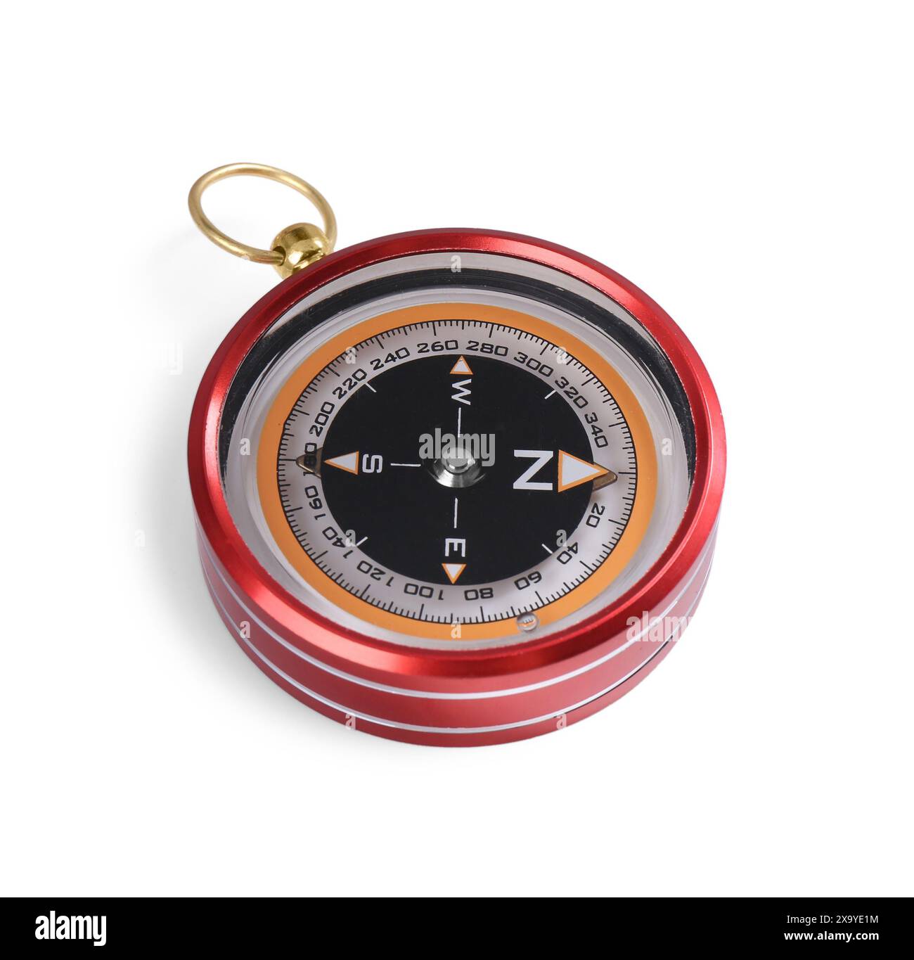 One compass isolated on white. Navigation equipment Stock Photo - Alamy