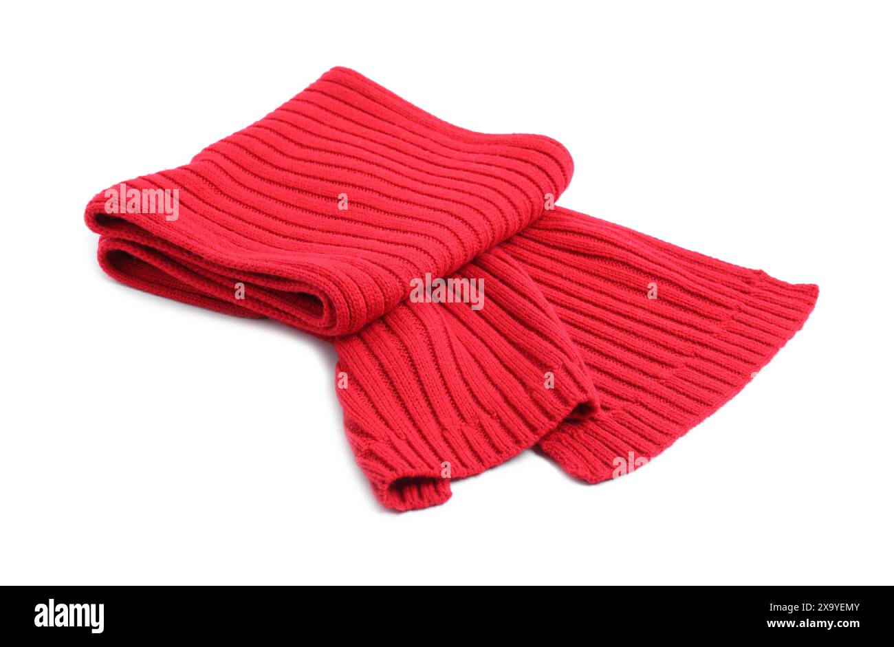 Red scarf knitted isolated Cut Out Stock Images & Pictures - Alamy