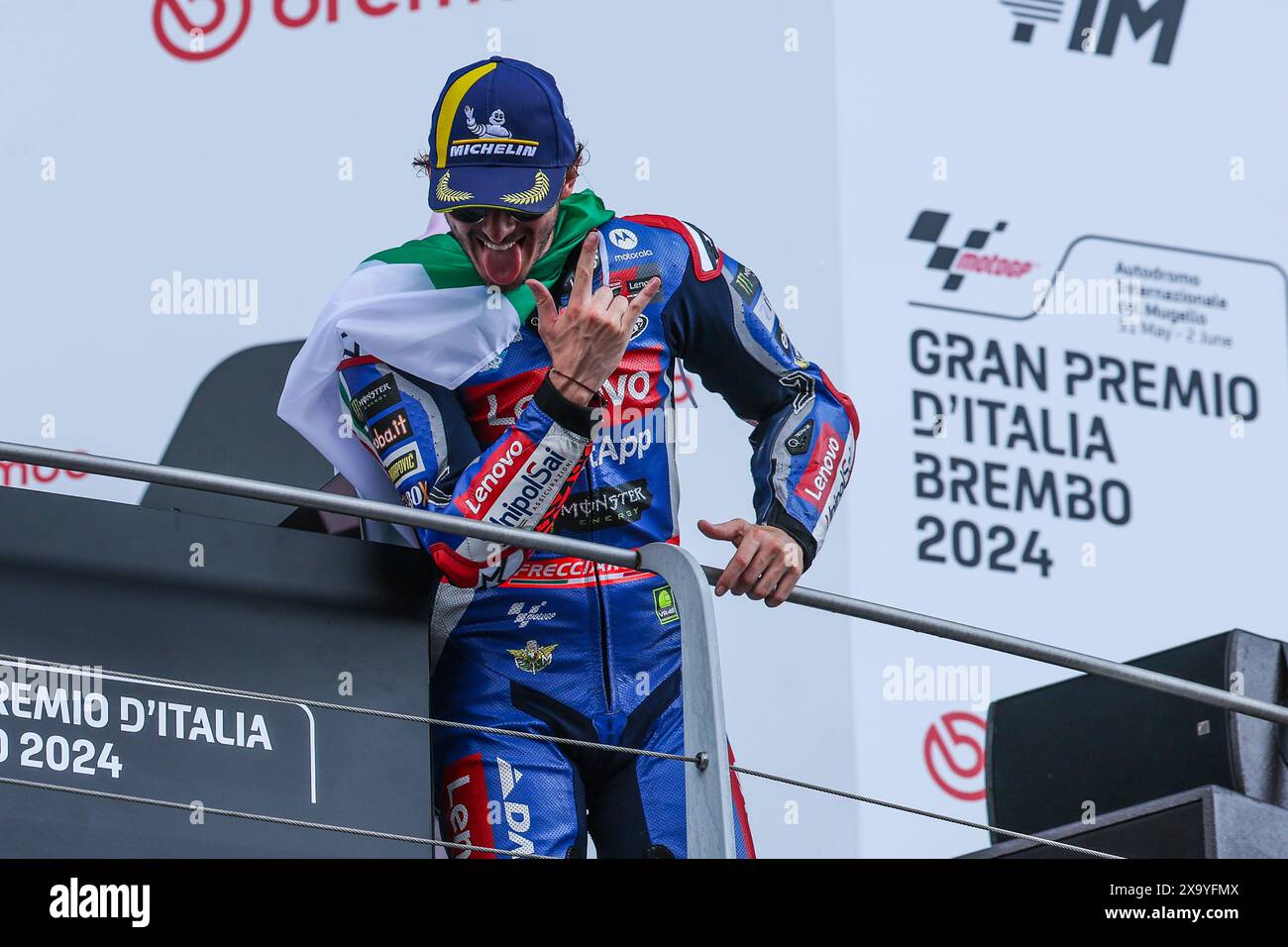 Francesco Pecco Bagnaia of Italy and Ducati Lenovo Team celebrates the ...
