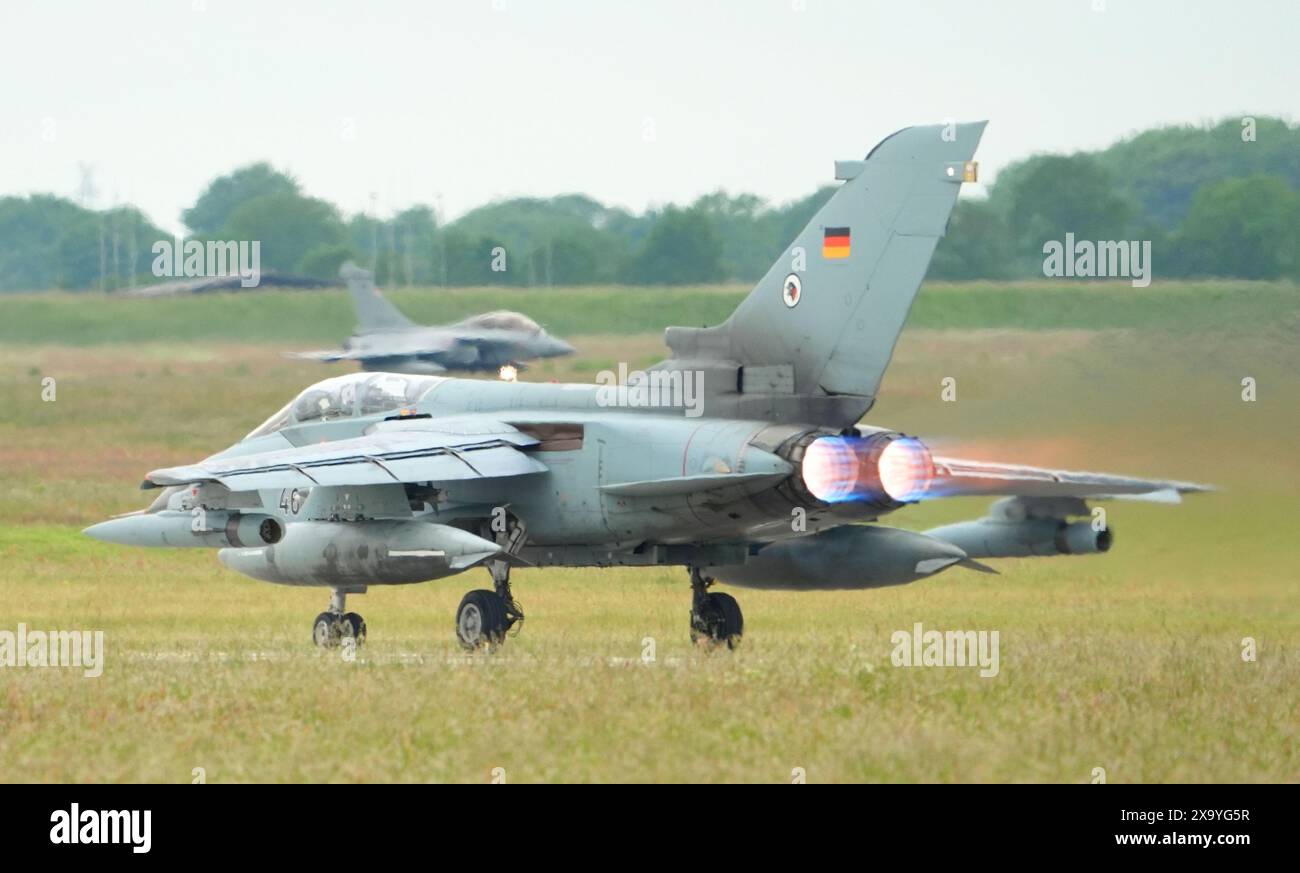 Jagel, Germany. 03rd June, 2024. A Bundeswehr Tornado takes off from ...