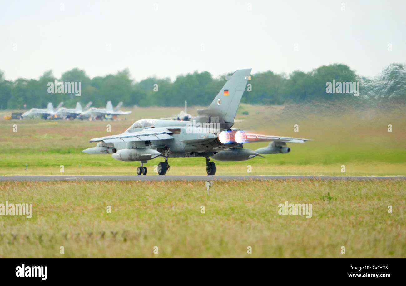 Jagel, Germany. 03rd June, 2024. A Bundeswehr Tornado takes off from ...