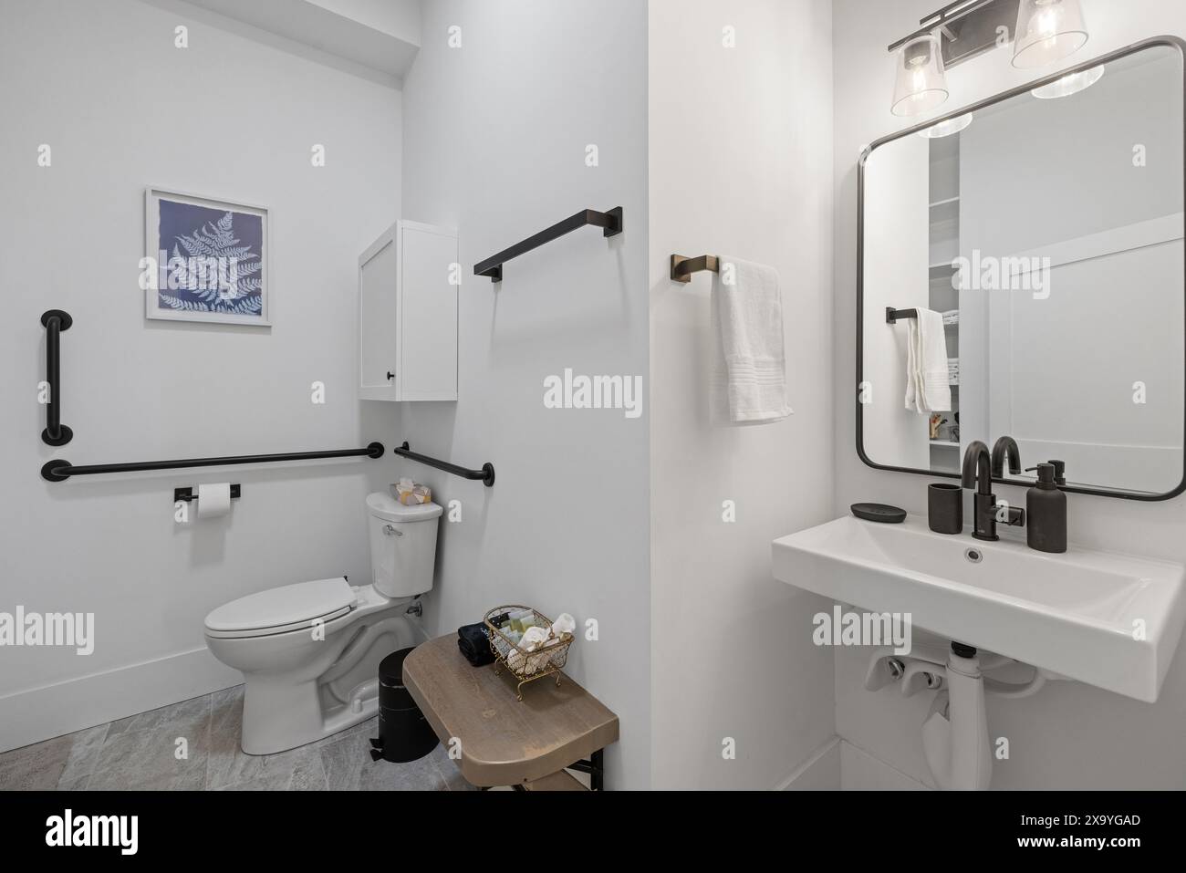 A tidy bathroom prepared for guest use Stock Photo - Alamy