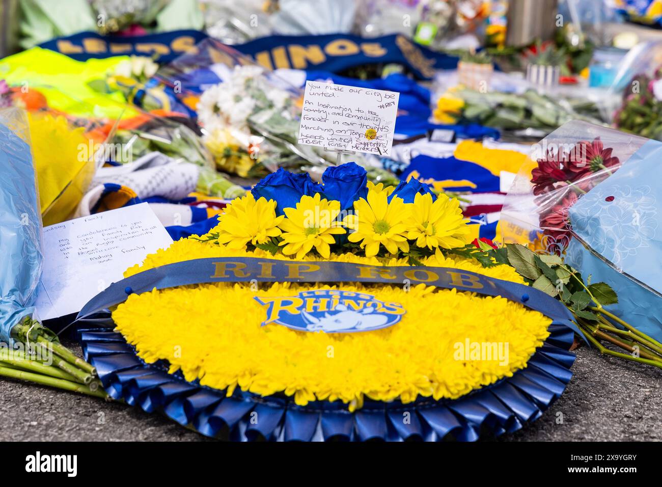 Leeds, UK, 03 June 2024, Tributes for Rob Burrow at Headingley Stadium ...