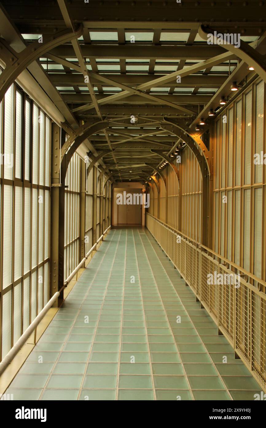 An atmospheric interior shot of a long hallway Stock Photo - Alamy