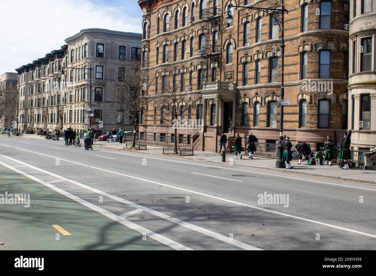 The empty road before the start of St. Patrick's Day parade in New York ...
