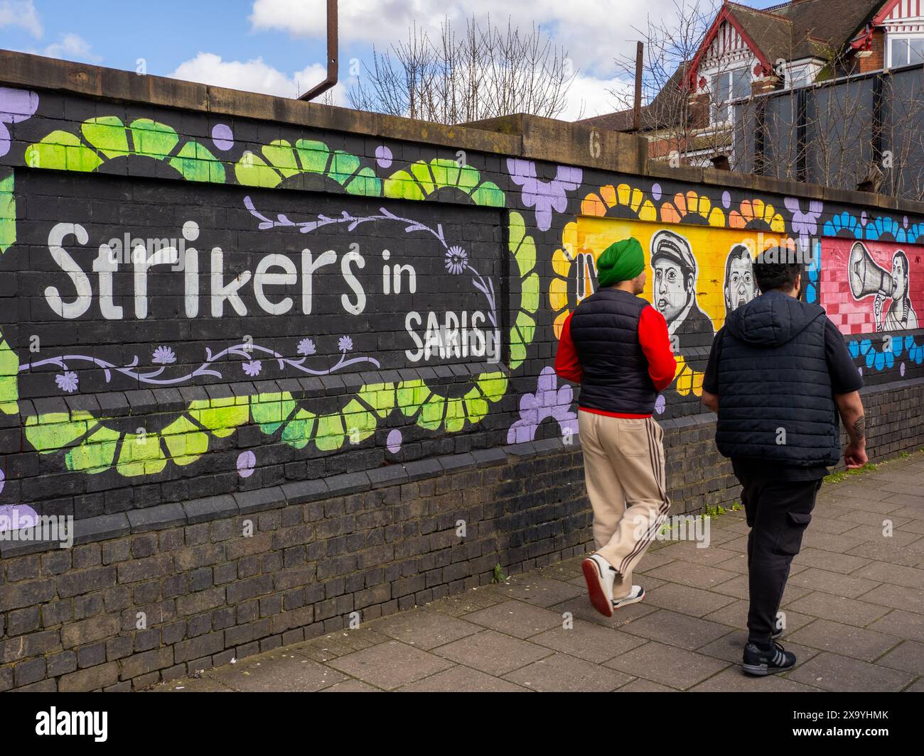 Murals along Soho Road in Birmingham remembering the 1970 industrial ...