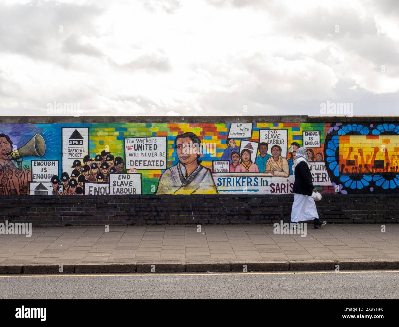 Murals along Soho Road in Birmingham remembering the 1970 industrial ...