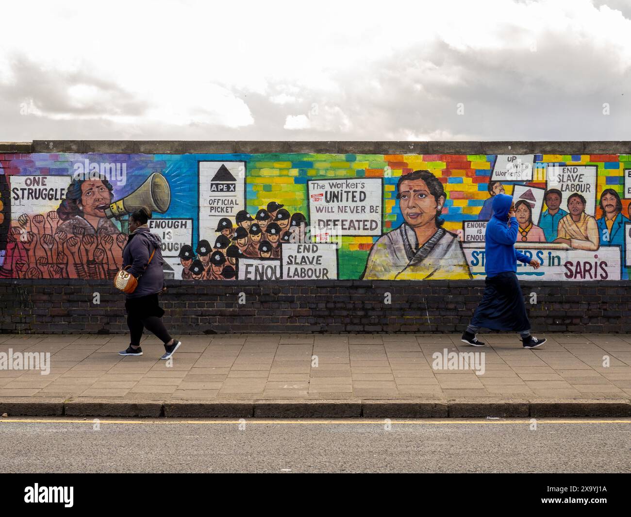 Murals along Soho Road in Birmingham remembering the 1970 industrial ...