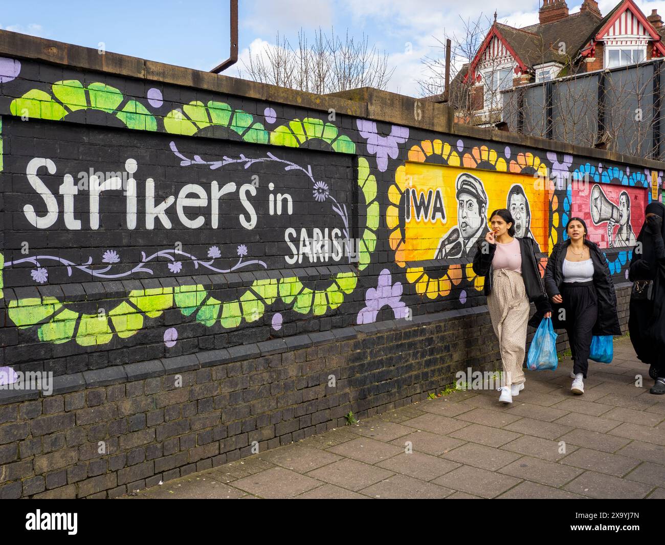 Murals along Soho Road in Birmingham remembering the 1970 industrial ...