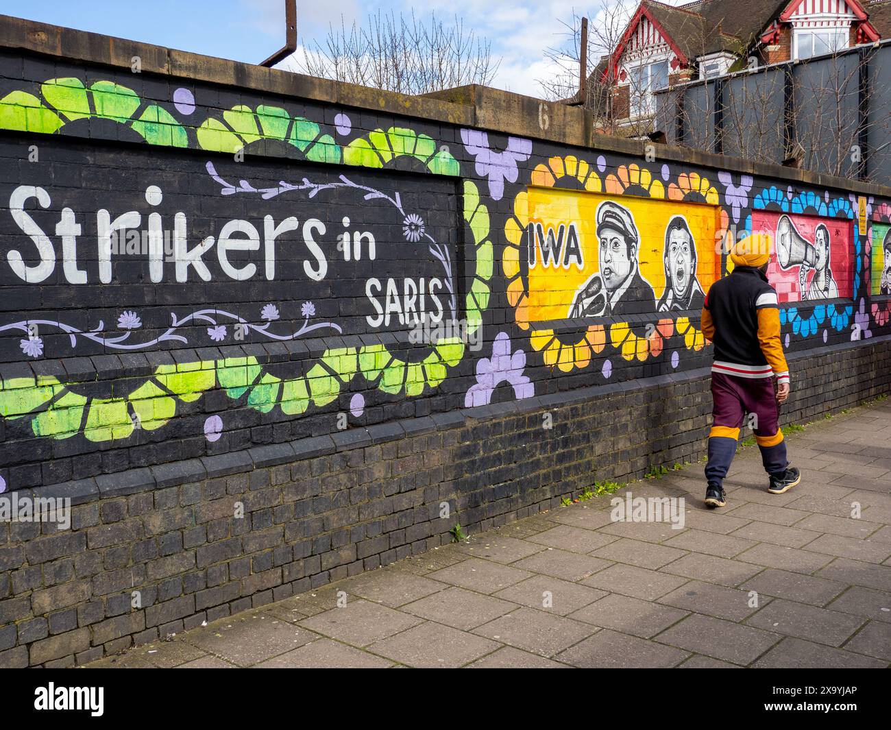 Murals along Soho Road in Birmingham remembering the 1970 industrial ...