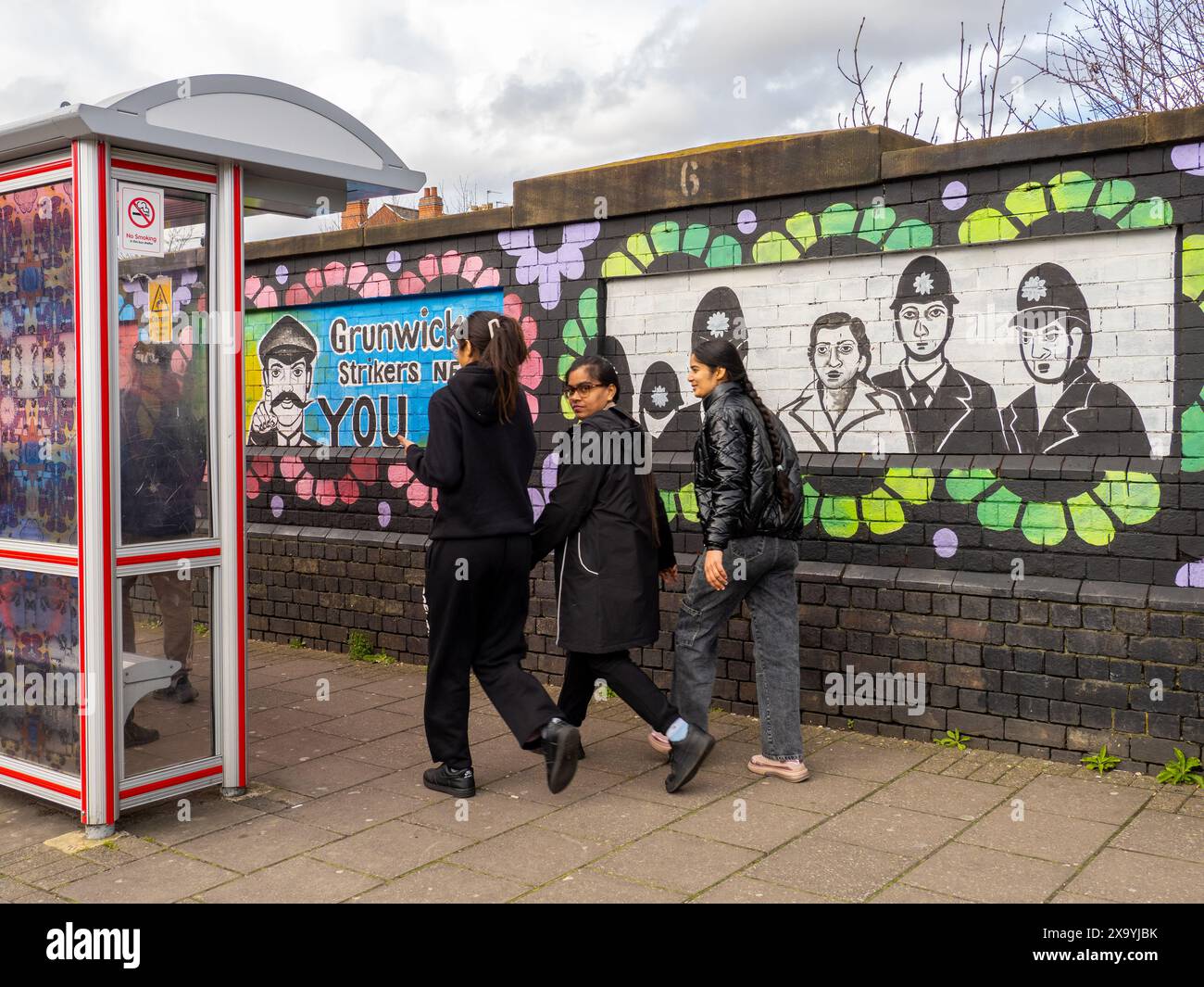 Murals along Soho Road in Birmingham remembering the 1970 industrial ...