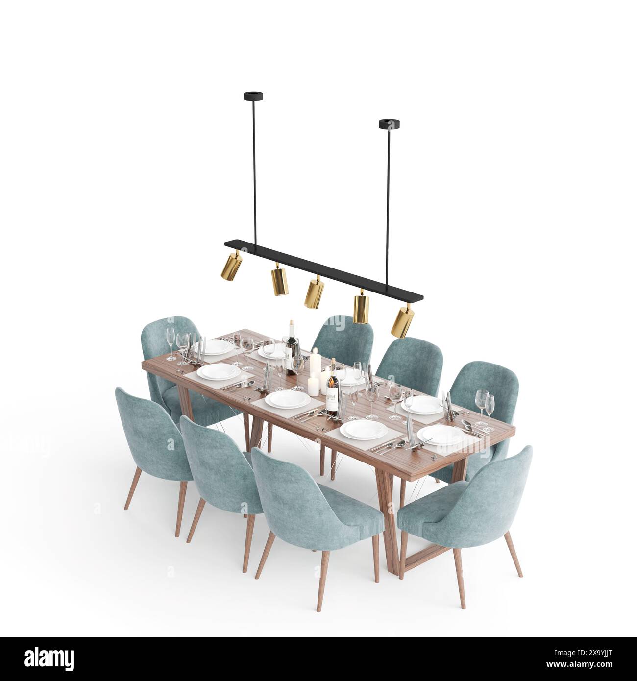 3d illustration of a table Cut Out Stock Images & Pictures - Alamy