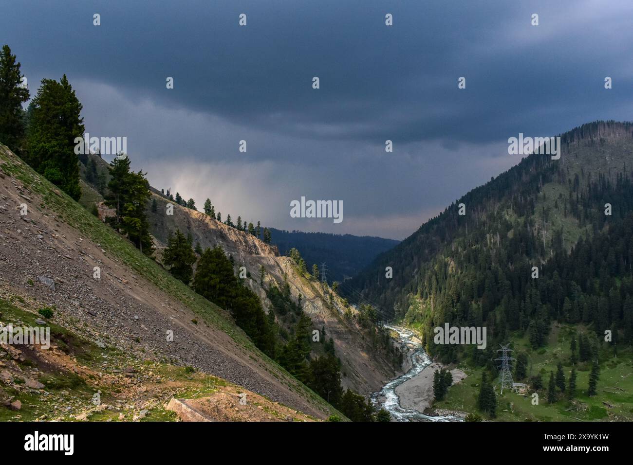 Peer Ki Gali, India. 03rd June, 2024. Clouds hover over the mountains ...
