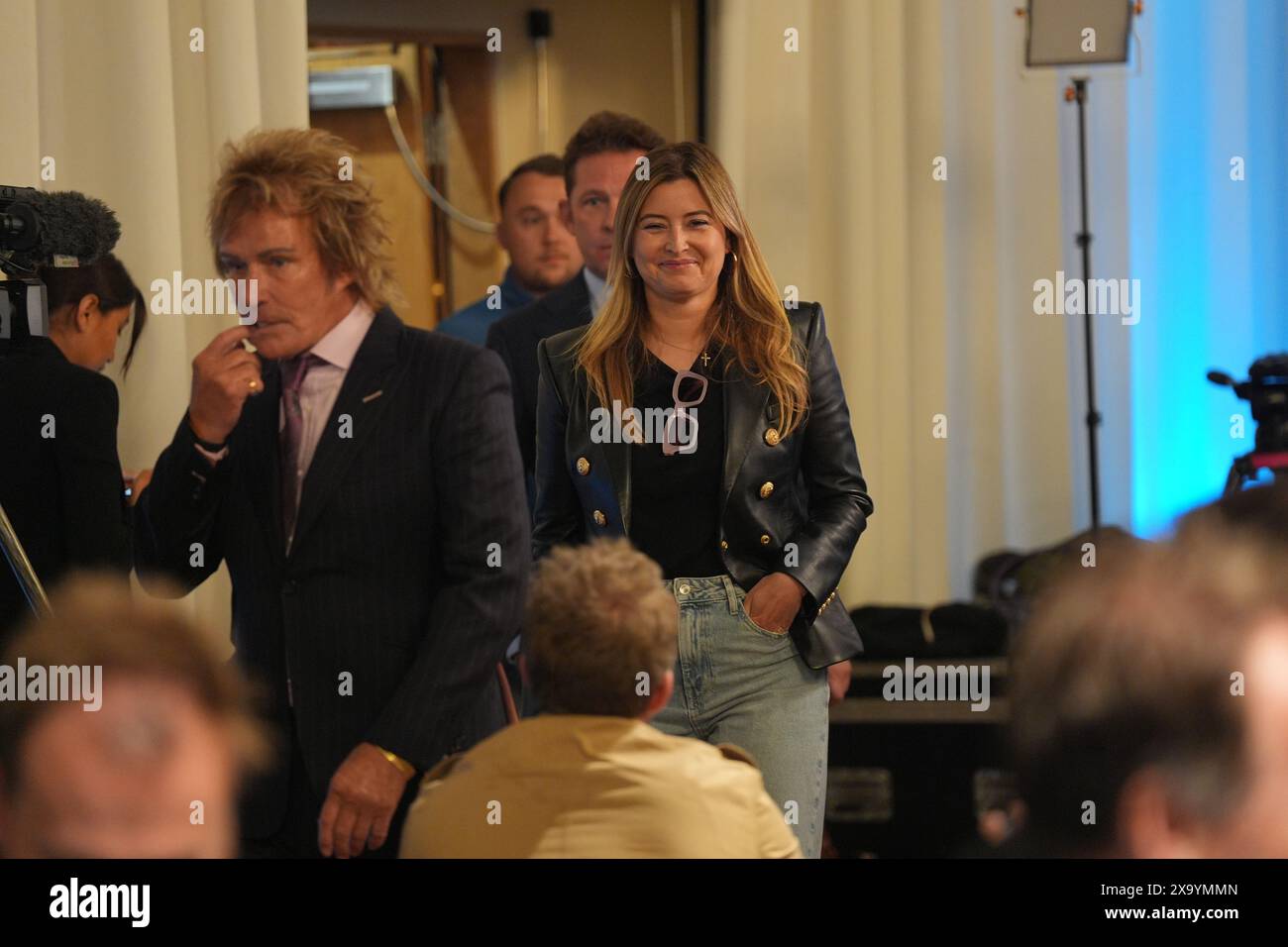 Charlie Mullins (left) and Holly Valance arrive at the Reform UK press ...