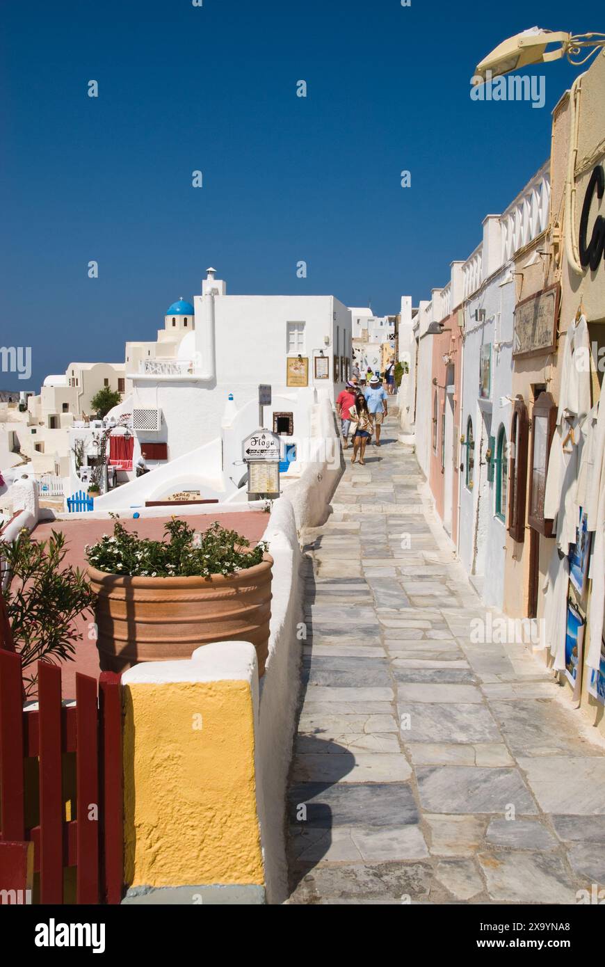 A scenic view of Oia cityscape with white buildings in Greece Stock ...