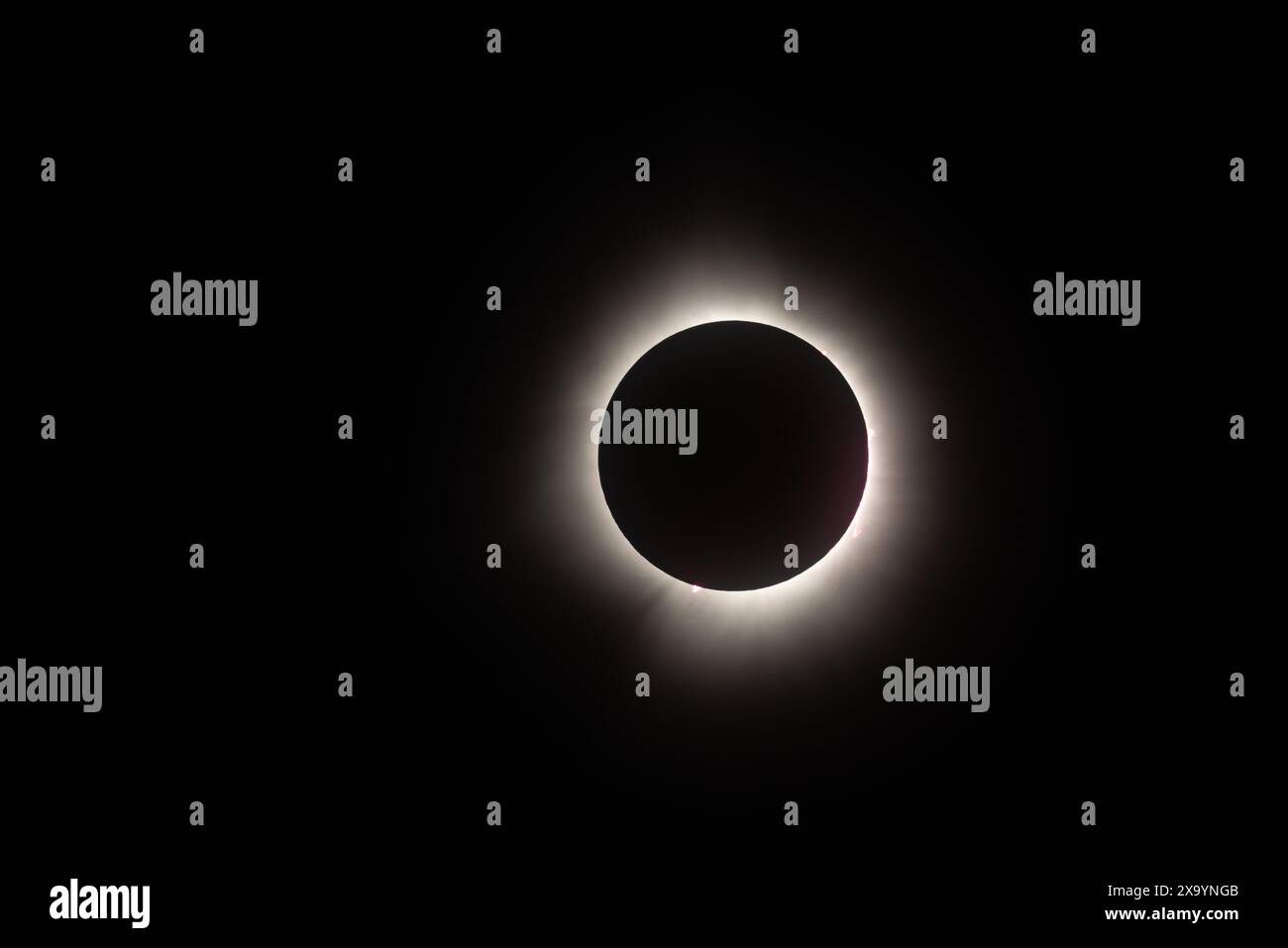 The total solar eclipse with a bright light eclipse in a dark space ...