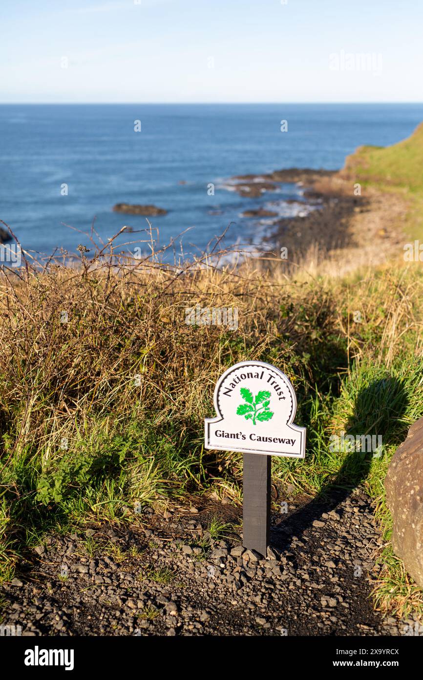 Giant's Causeway National Trust Sign Stock Photo - Alamy
