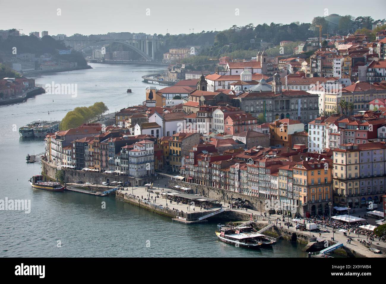 Porto,Portugal, Douro river and local houses with orange roofs in Porto ...