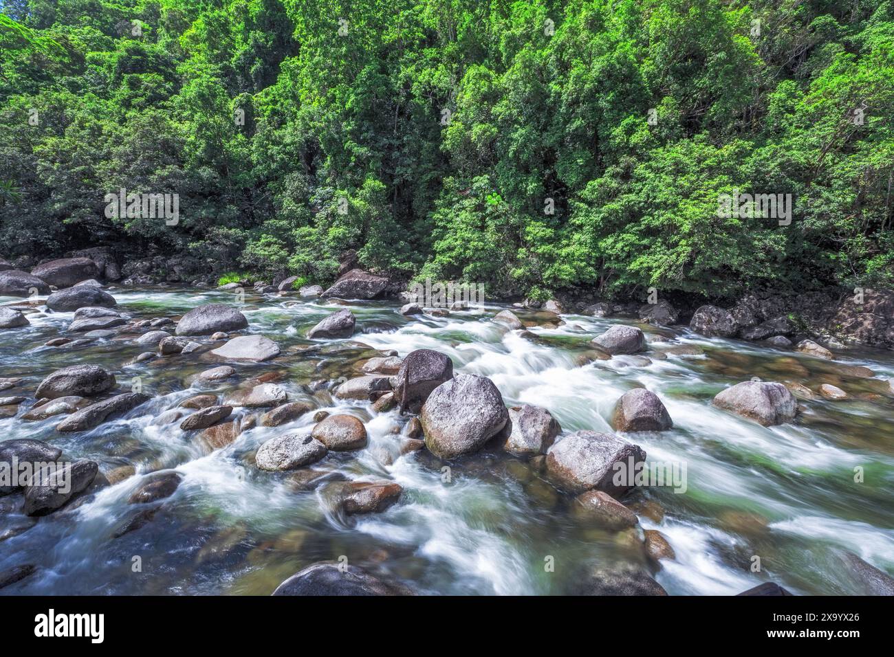 A waterscape landscape in Mossman Gorge, Queensland, Australia Stock ...
