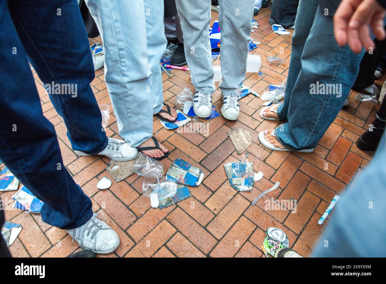 Copenhagen, Denmark. 30th, May 2024. Party people take the streets of the Norrebro district ...