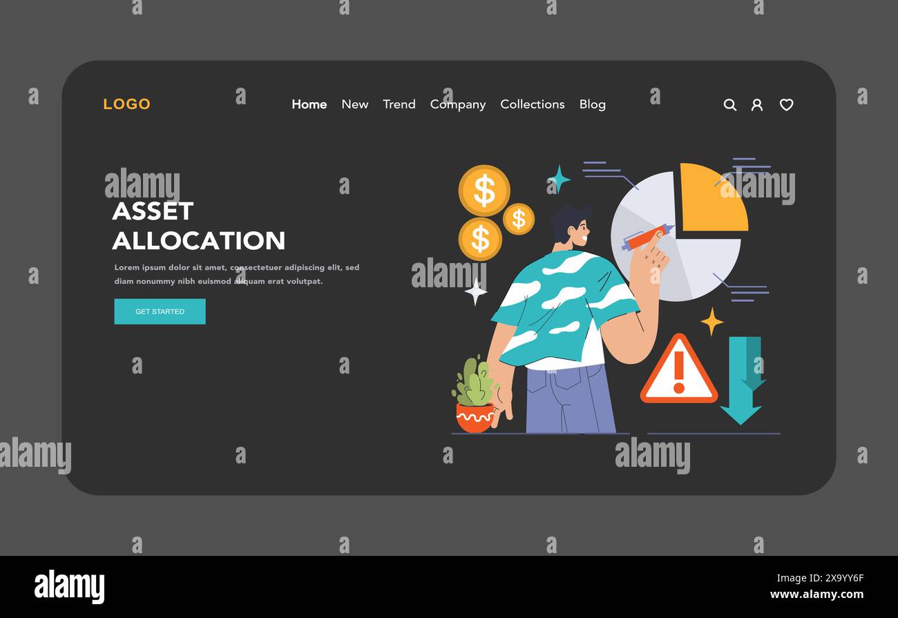 Asset Allocation concept. A focused professional marks sections on a ...