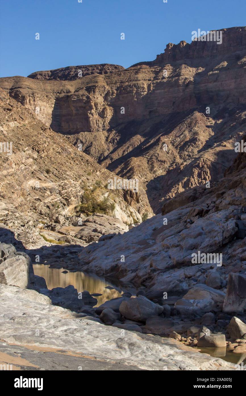 The mountainous, dry and arid environment of the upper part of the Fish ...