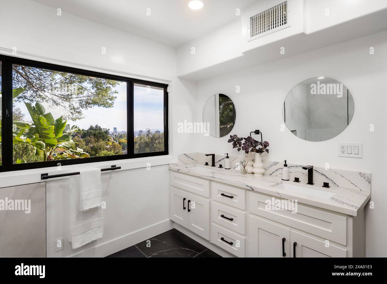A modern Hollywood Hills home interior in Los Angeles, California, with ...
