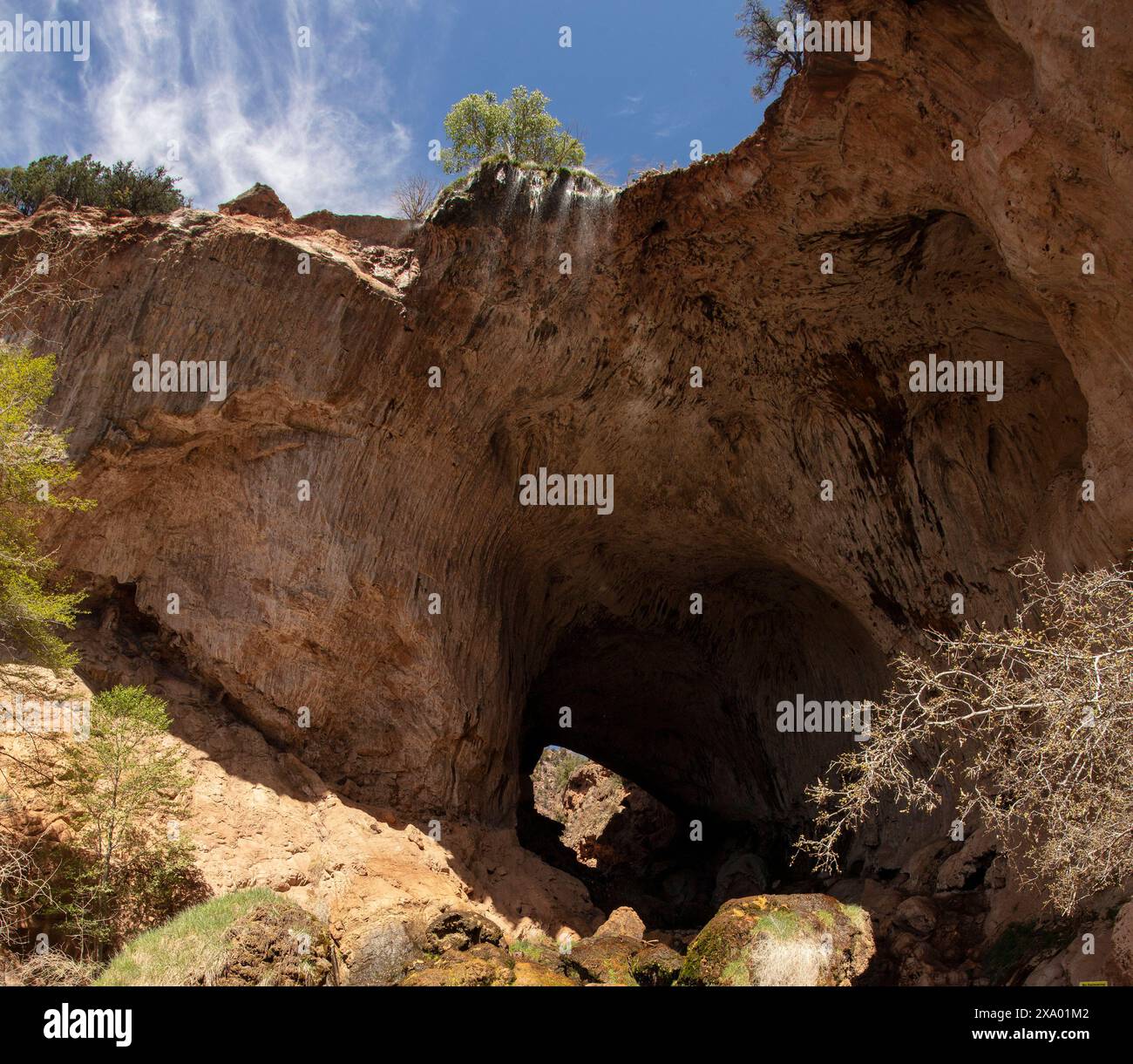 Crisp views of Tonto Natural Bridge State Park, under bright Arizona ...