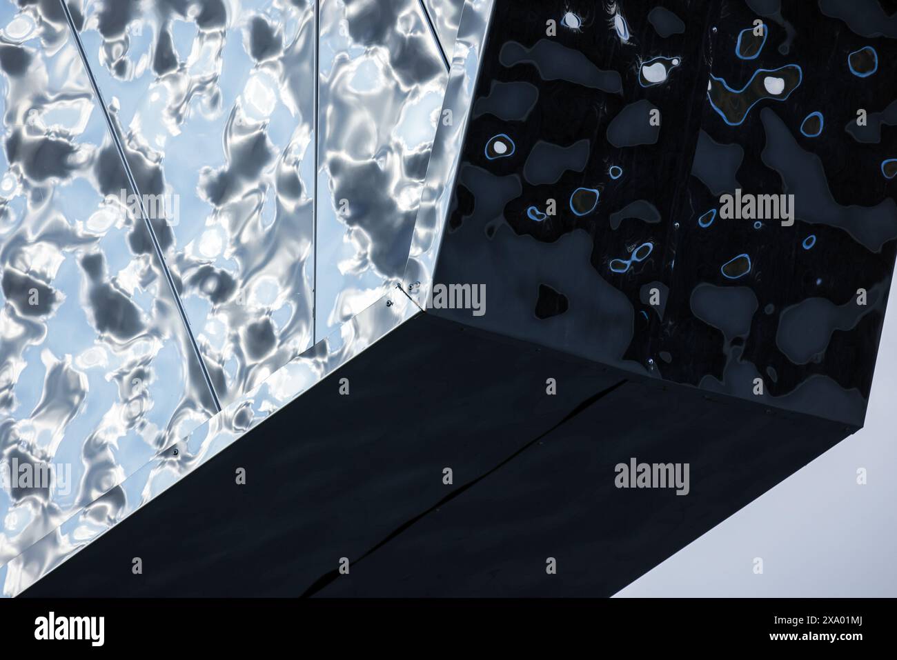 Shiny stainless steel details of modern facade, abstract architecture ...