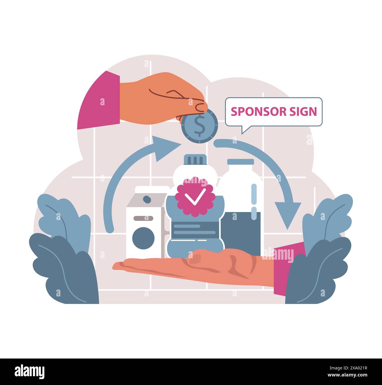 Online sponsorship agreement. Handshake on screen signifies ...