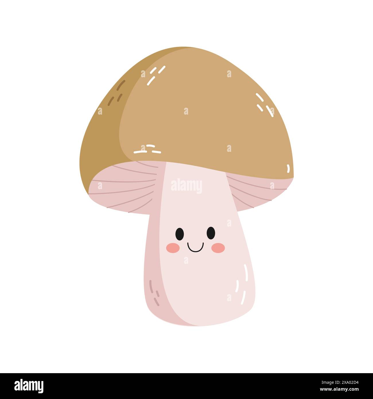 hand drawn cute champignon mushroom illustration Stock Vector Image ...