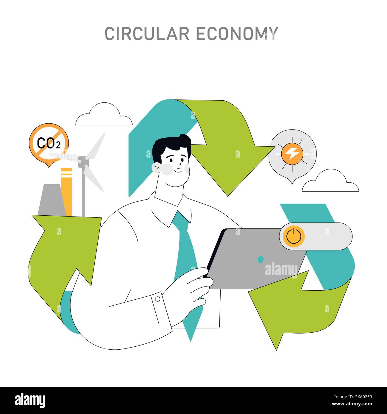 Circular Economy concept Optimizing resource use and reducing emissions ...
