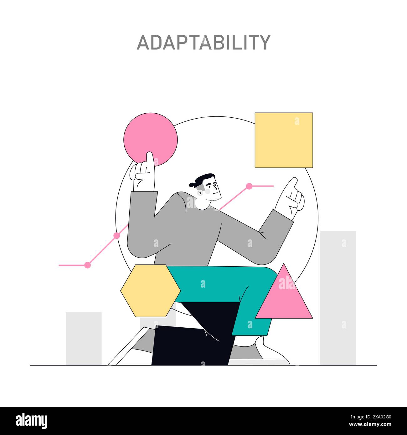 Soft Skills concept. Illustration of an individual showcasing ...