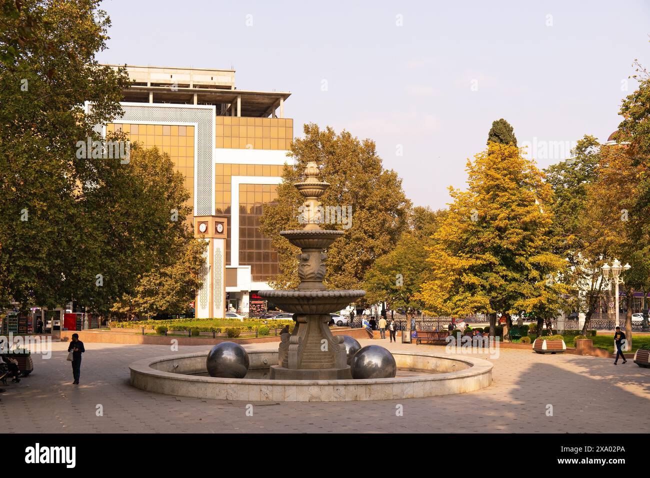 Ganja city, Azerbaijan, 10.16.2021. Beautiful parks and city streets ...